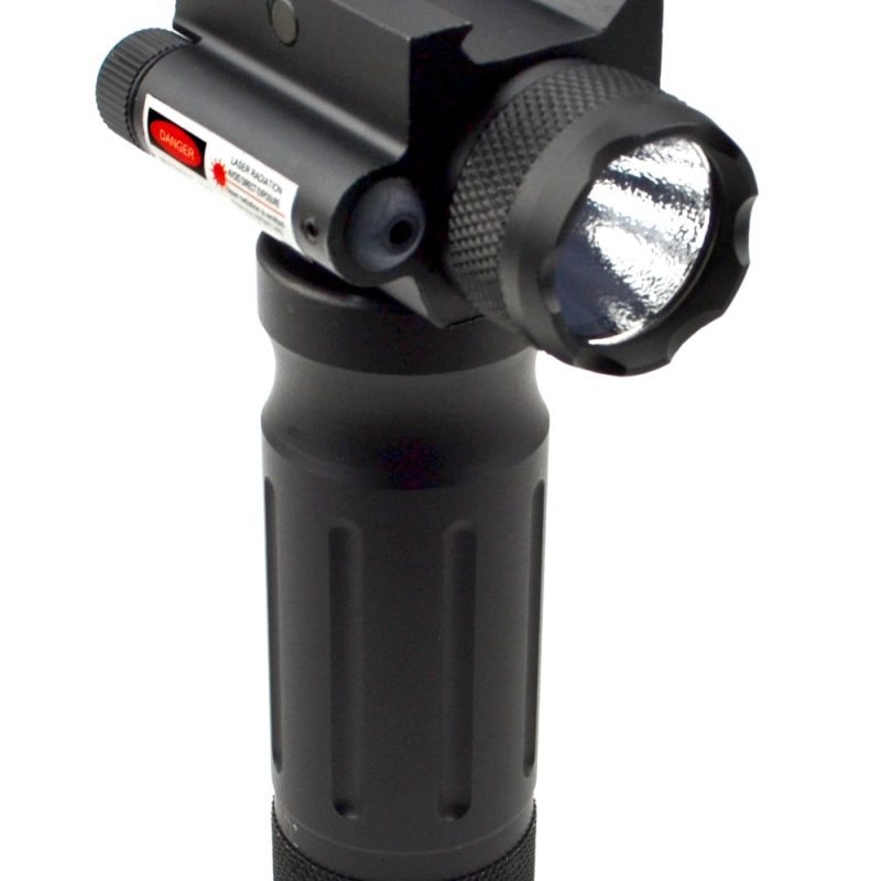 Aluminum Fore Grip with Flashlight and Red Laser Sight – Rockfire ...