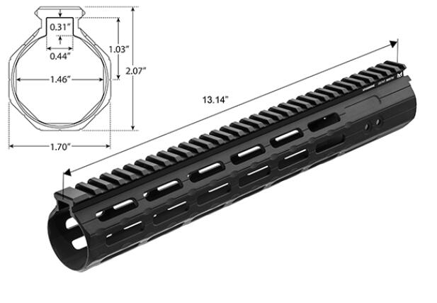 UTG PRO® M-LOK® .308 DPMS GII 13″ Super Slim Free Float Handguard ...