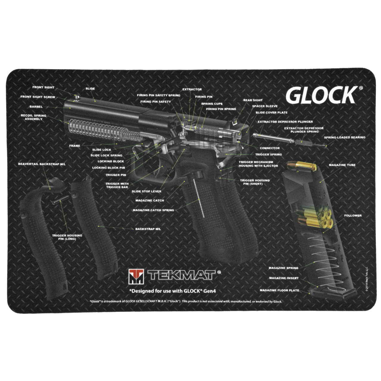 TekMat, Glock Mat, 3D Cut Away, 11″x17″ – Rockfire Sports Inc