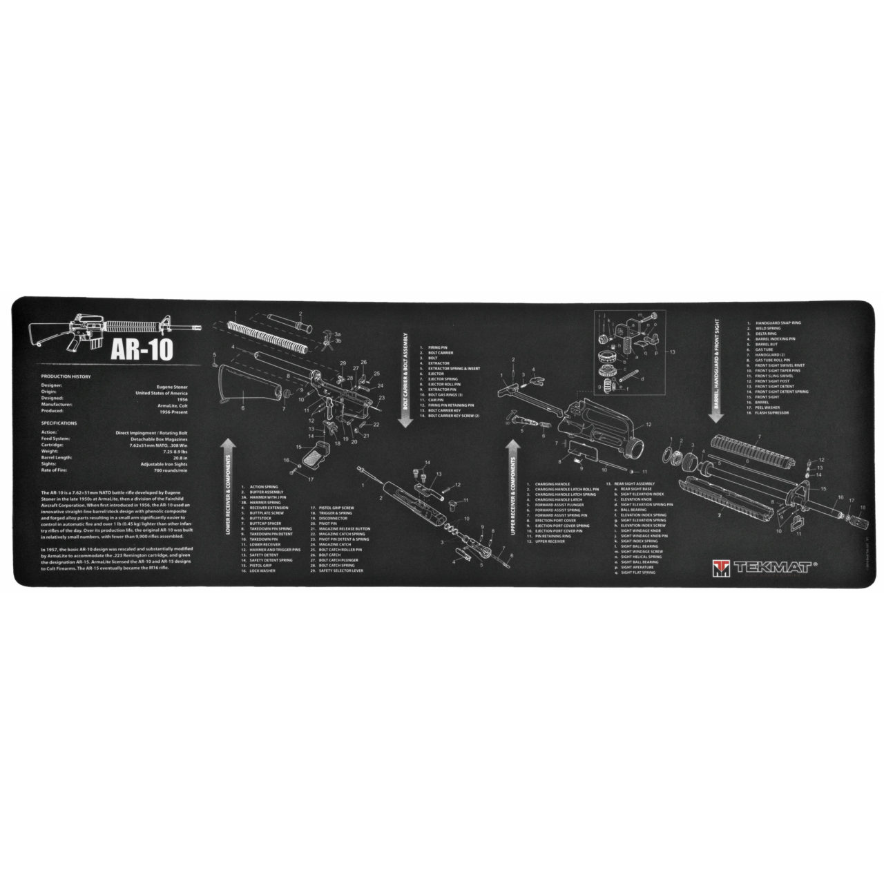 TekMat, AR-10, Mat, 12″x36″ – Rockfire Sports Inc