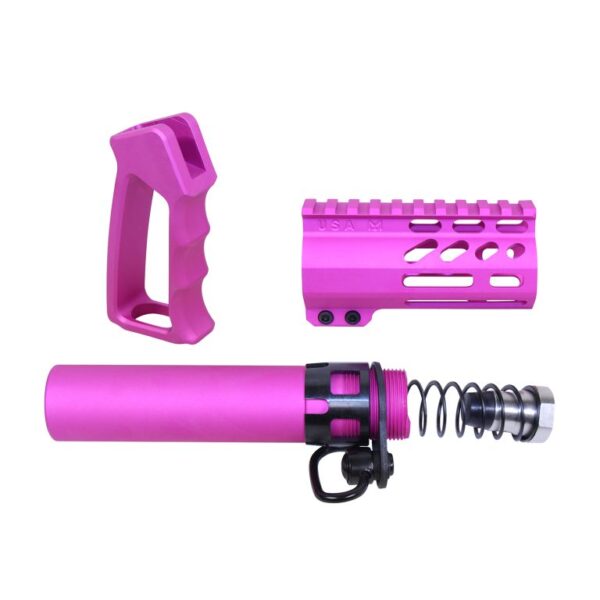 GunTEC – AR-15 MICRO PISTOL FURNITURE SET (ANODIZED PINK) – Rockfire ...
