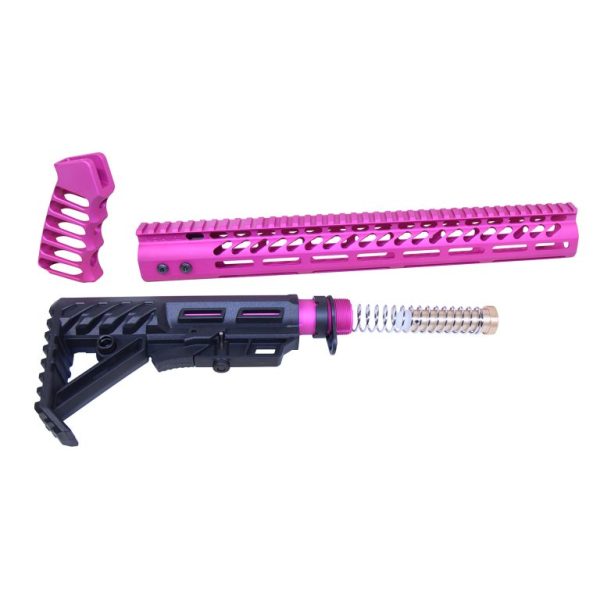 GunTEC: AR-15 ULTRALIGHT SERIES COMPLETE FURNITURE SET (ANODIZED PINK ...