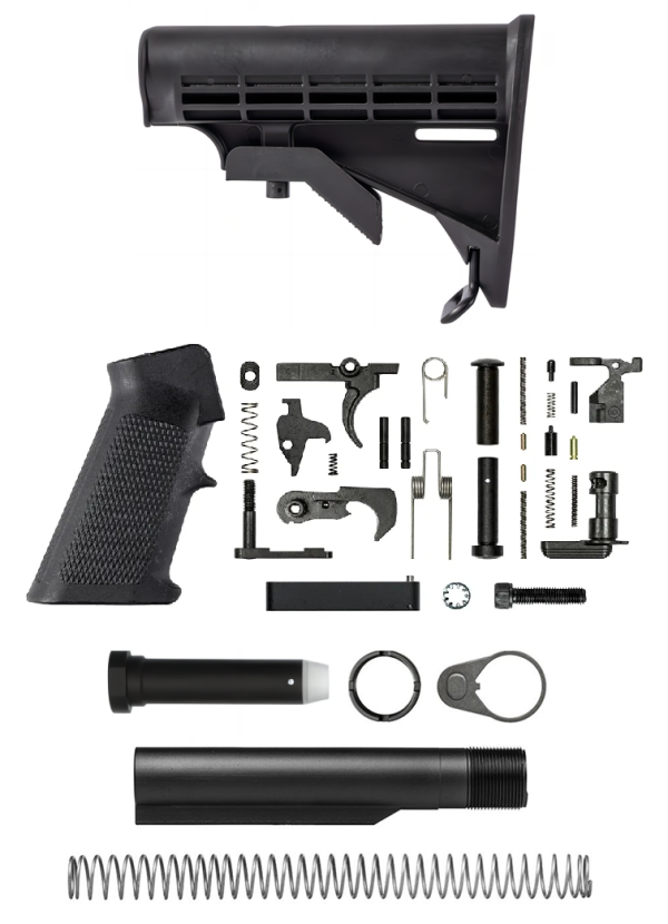 AR-15 M4 Mil-Spec Stock Upgrade Kit – Black – Rockfire Sports Inc